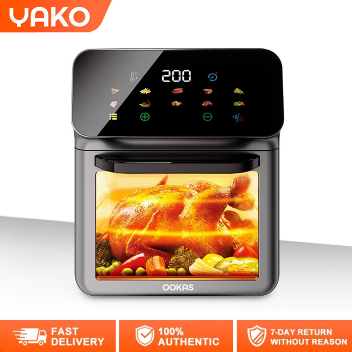 YAKO 10L Air Fryer Multi-function Touch Screen Convection Toaster ...