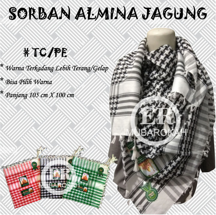 SORBAN ALMINA MOTIF JAGUNG SURBAN PRIA DEWASA SORBAN ARAB HAJI | Lazada ...