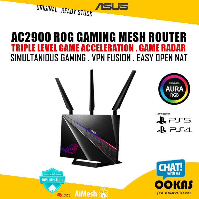 ASUS ROG Rapture GT-AC2900 Gaming Wireless WiFi Router with AiMesh ...