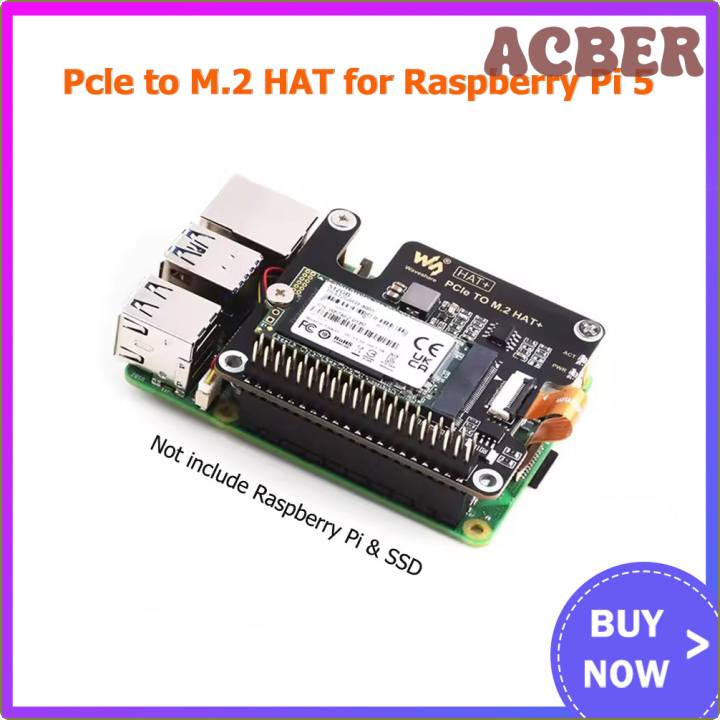 ACBER Raspberry Pi 5 PCIe to M.2 adapter board NVMe protocol M.2 solid ...