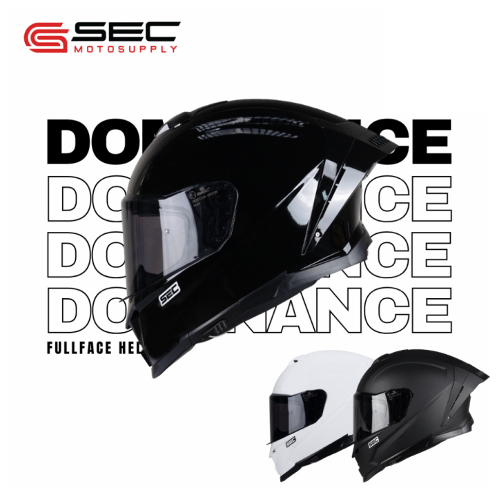 Sec Full Face Helmet for Motorcycle - Dominance Plain Gloss/Matte (S ...