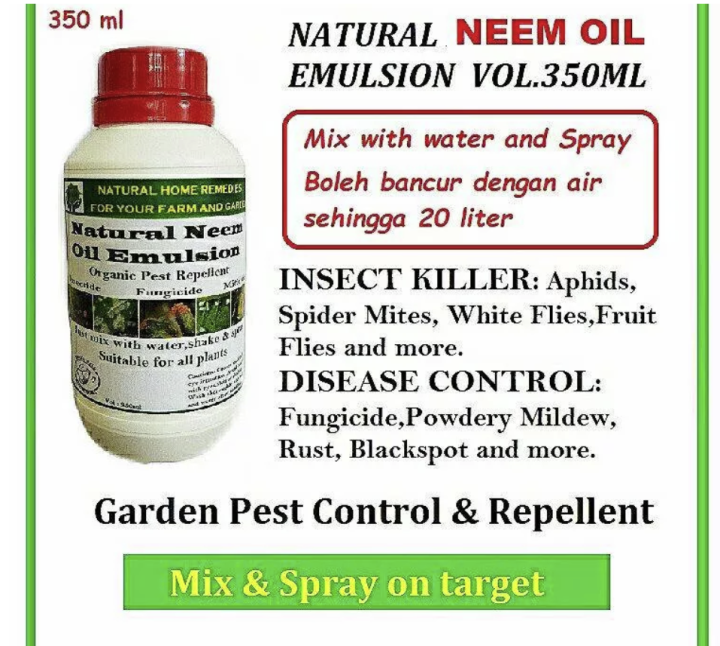 Natural Neem Oil Emulsion [350ml] Organic Fungicide/Pesticide/Garden ...