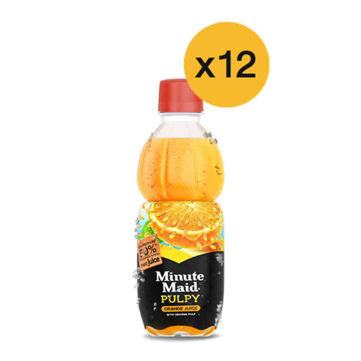 Minute Maid Pulpy 20% Orange Juice with Orange Pulp 290 ml. Pack of 12 ...