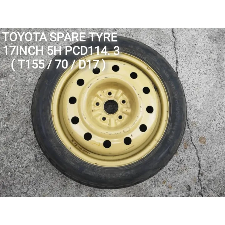 Spare Tyre 17 Inch Inci 5H PCD114.3 ( T155/70 D17 ) Toyota Vellfire ...