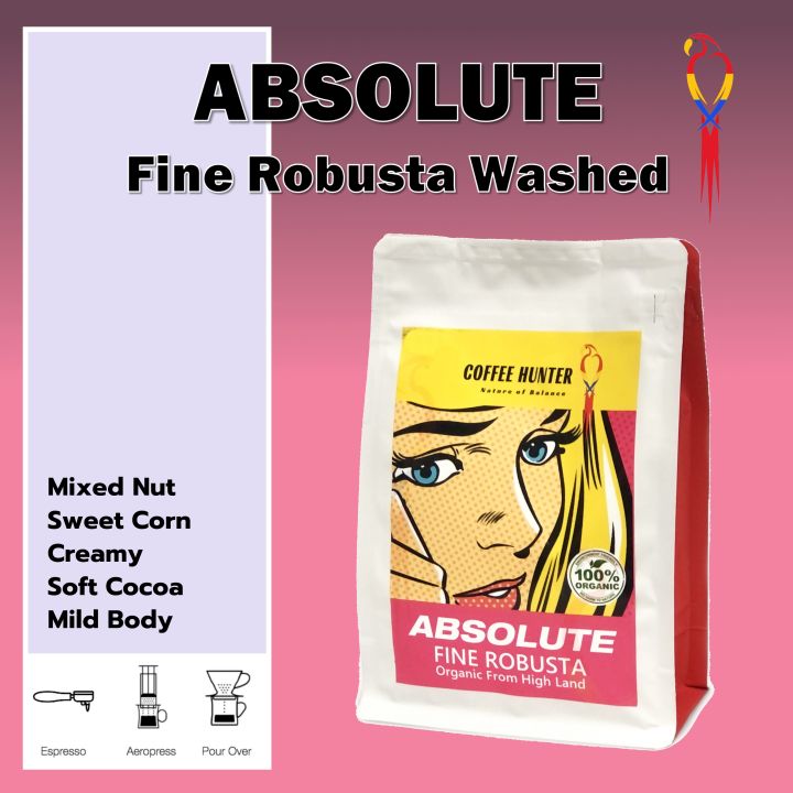 Coffee Hunter Roasters เมล็ดกาแฟคั่ว Absolute Fine Robusta Washed ...