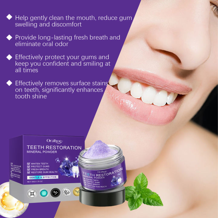 Teeth Restoration Mineral Powder, Mineral Tooth Powder, Teeth Whitening ...