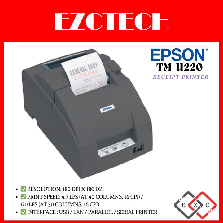 Epson TM-U220 Pencetak Resit Dot Matrix Tahan Lasak | Lazada