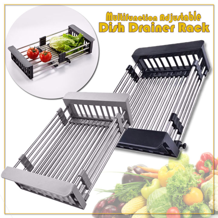 Multifunctional Adjustable Dish Drainer Rack Over Sink | Lazada PH
