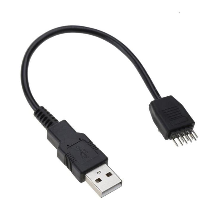 9 pin USB Header to USB Cable, USB 2.0 Type A Male to 9 Pin Male ...