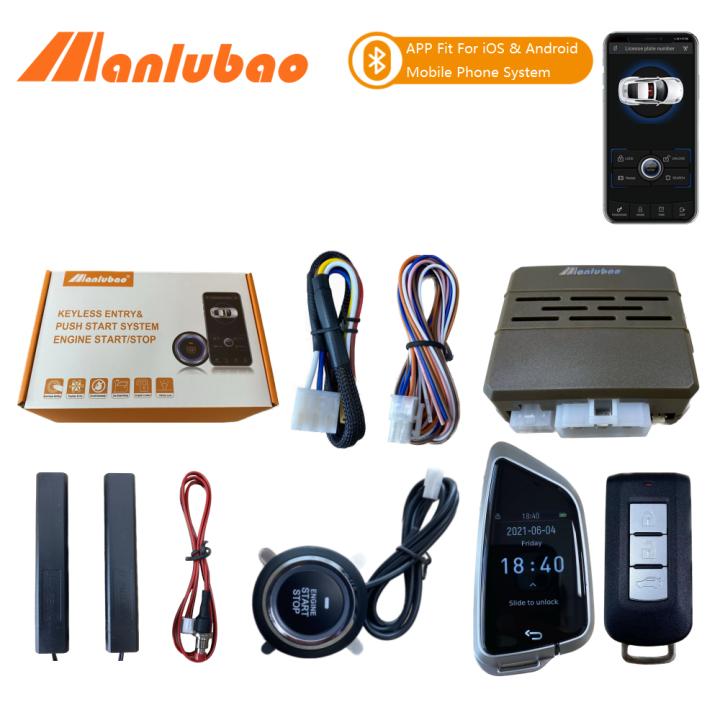 Manlubao E-M Bluetooth Mobile APP Auto Parts Car Liquid LCD Key Remote ...
