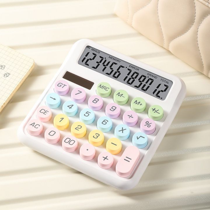 GLOWLITE Solar Powered 12 Digits Calculator Widscreen Dual Power Supply ...