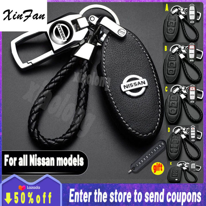 XINFAN high quality leather for Nissan key cover Remote key case with ...