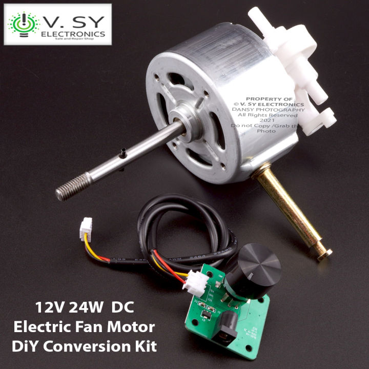 12V 24W DC Electric Fan Motor DiY Conversion Assembly Kit Set with Fan ... 12V 24W DC Electric Fan Motor DiY Conversion Assembly Kit Set with Fan ...