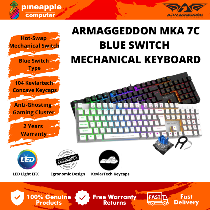 Armaggeddon MKA 7C Blue Switch Mechanical Keyboard | Hot-Swap | 104 ...