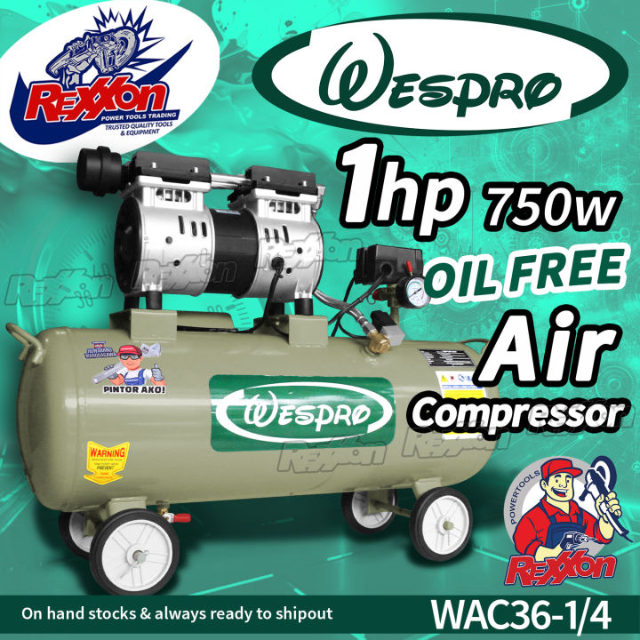 WESPRO 750W 1HP Oil Free Air Compressor WAC36-14 Rexxon Power Tools ...