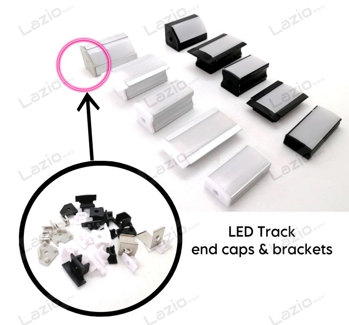 End Cap and brackets For LED Track Channel Profile Casing | Lazada