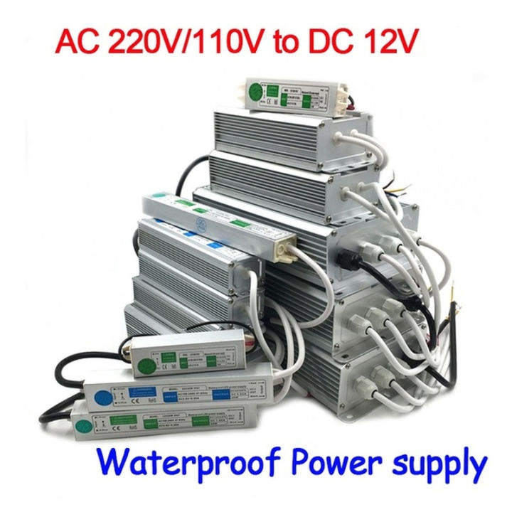 12V Power Supply IP67 Waterproof 12v Transformer led Driver power supply 10W 20W 30W 50W 80W ...