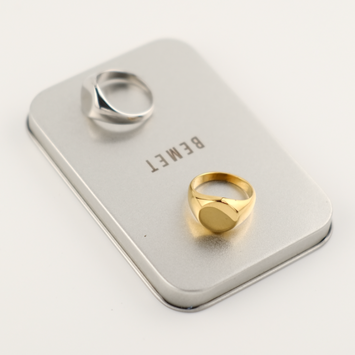 Bemet circle signet ring แหวนสแตนเลส | Lazada.co.th