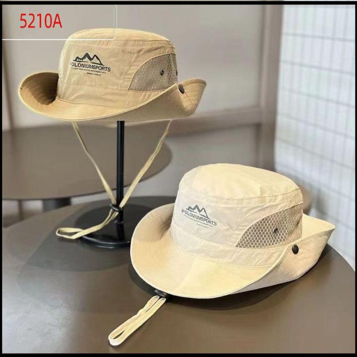 5210A แห้งไว-แห้งไว หมวกทรงถัง การป้องกันแสงแดด ปีกกว้างกว้าง หมวกชาวประมงหมวก แฟชั่นสำหรับ ...