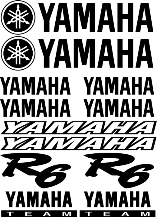 Yamaha R6 Decal Sticker Set - For Motorcycle, Motorbike, Bike Helmets ...
