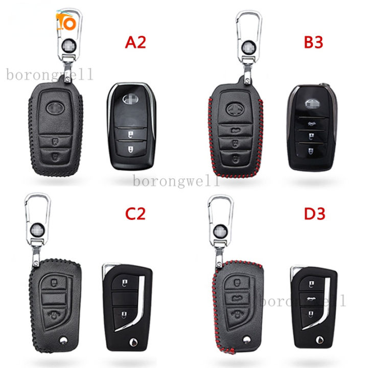 For Toyota Leather Key Cover Car Remote Key Protector Case For Toyota ...