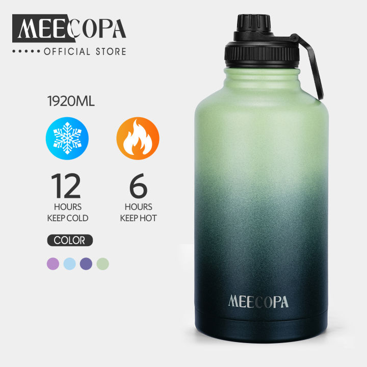 MEECOPA ขวดน้ำเก็บความเย็น 64oz สเตนเลส304 พร้อมหูหิ้ว ก้นถ้วยเป็นผ้าใบ ...