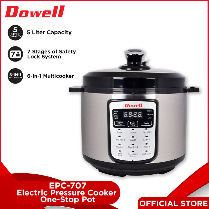 Dowell EPC-707 6-in-1 Multi cooker with 12 Cooking Programs Electric ...
