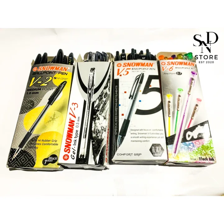Pulpen / Ballpoint Snowman V2/V3/V5/V6 Pena - Hitam | Lazada Indonesia