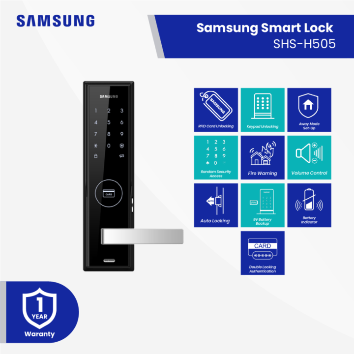 Samsung Digital Kunci Pintu Digital Smart Door Lock SHS-H505 Garansi Resmi | Lazada Indonesia