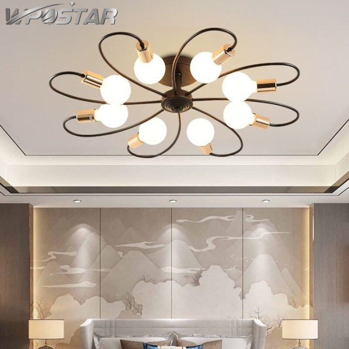 Modern Simple Chandelier Light Industrial E27 Lamp Holder Ceiling Light ...