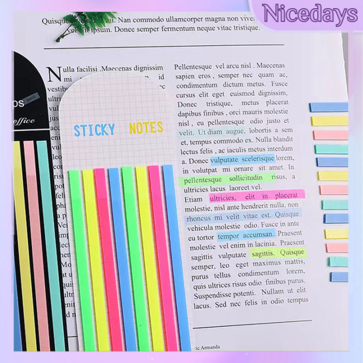 Nicedays🍒Stiker Catatan Tempel Warna Fluorescent Note Stiker Catatan ...