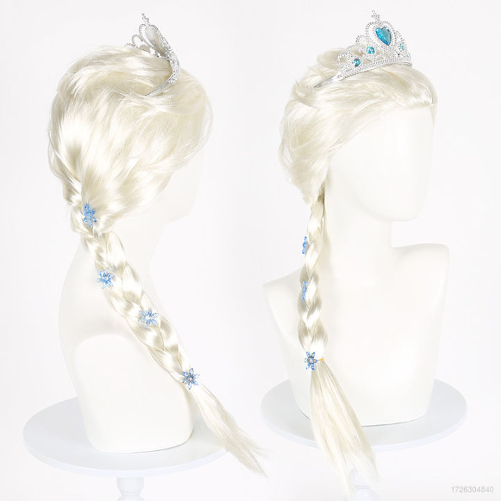 cl32 Frozen Elsa Cosplay Wig Anime Hair Woman Man Hairpiece Heat ...
