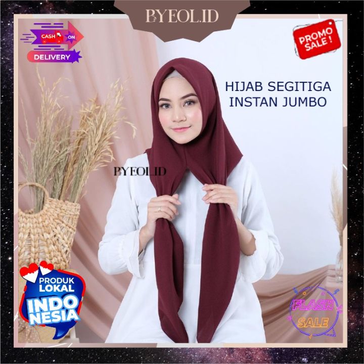 (BYEOL.ID) BYEOL-J038 Hijab Segitiga Instan Jumbo Jilbab Dewasa DIAMOND CREP Kerudung Instan ...