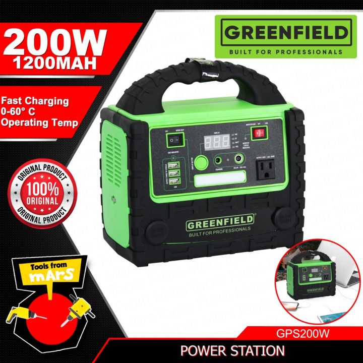 GREENFIELD 200W Portable Power Station Inverter Supply Bank Powerbank ...