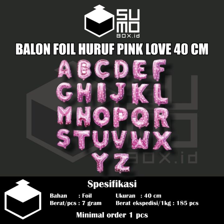 Balon Foil PINK Bentuk HURUF dan ANGKA - 40cm | Lazada Indonesia