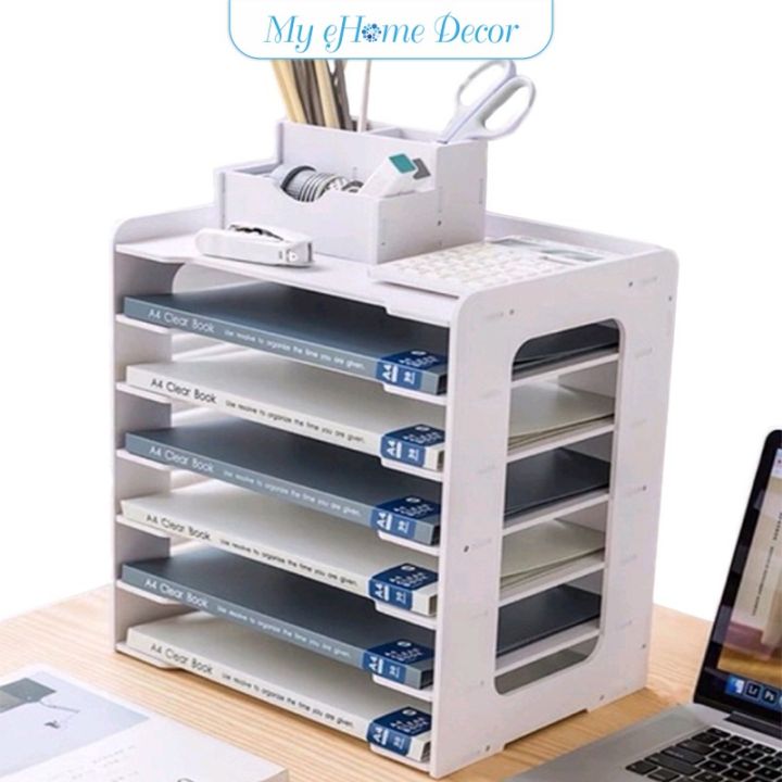 Document rack table top paper tray file storage organizer office table ...
