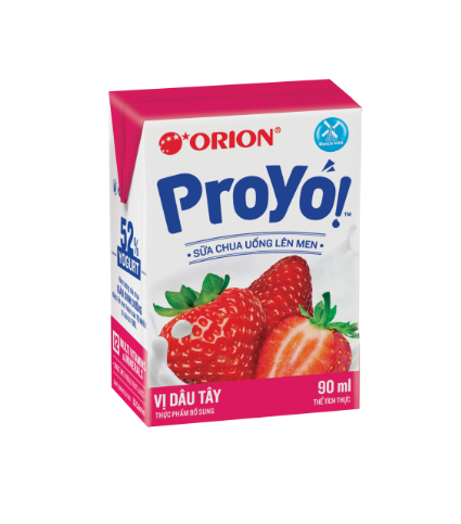 Sữa Chua Uống Lên Men ORION Proyo! Hương Dâu Tây (Lốc 4 Hộp - Nhỏ ...
