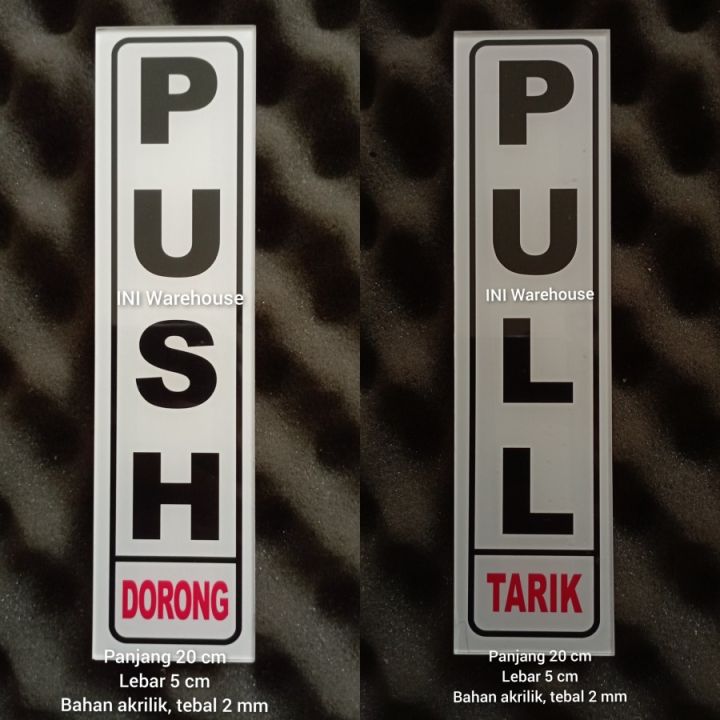 Acrylic Sign Signage PUSH PULL Rambu Simbol Akrilik 5 x 20 cm | Lazada ...