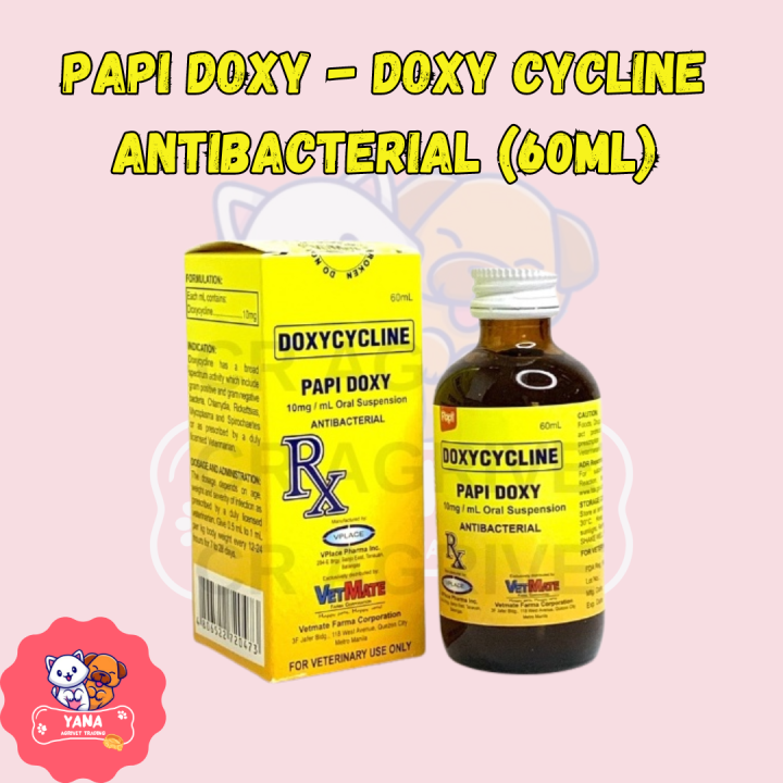 [YANA AGRIVET] PAPI Doxy Antibacterial 60mL (Oral Suspension) for pets ...