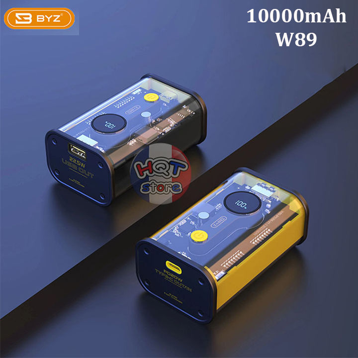 Pin sạc dự phòng trong suốt BYZ W89 10000mah PD 22.5W / 20W sạc nhanh ...