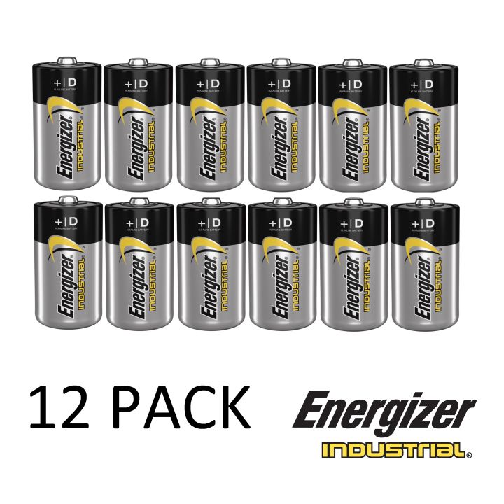 Energizer Size D (12pcs) Alkaline Industrial Battery 1.5V LR20 MN1300 ...