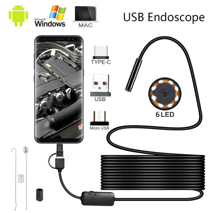 HD 10m Waterproof Endoscope USB Type-C Borescope Inspection Camera for ...