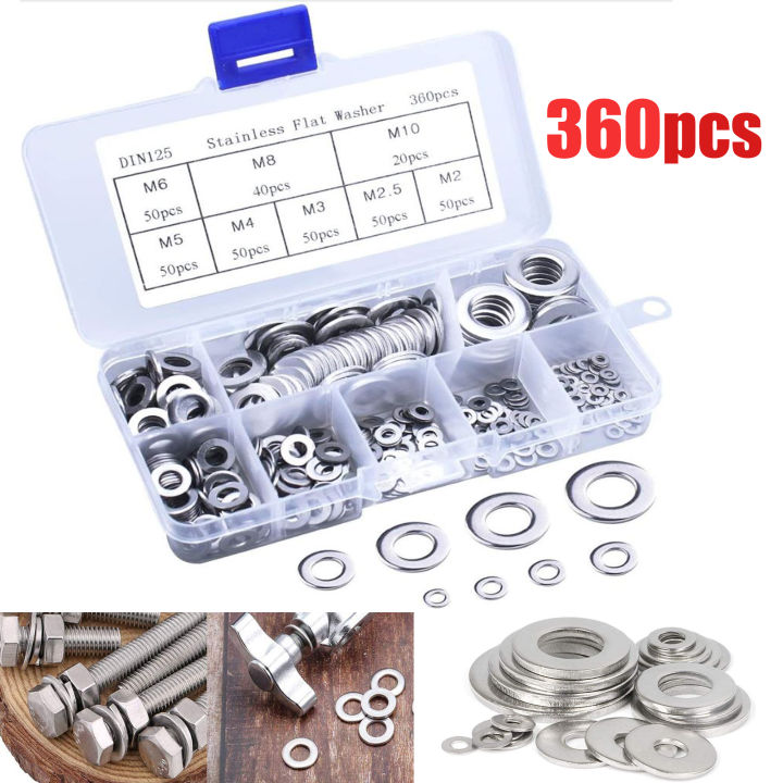 O Ring plat seal Oli Plat Stainless Steel 360PCS - M2 M2 M2, 5 M3 M4 M5 ...