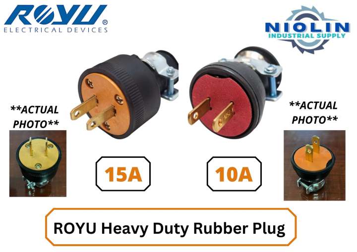 ROYU Heavy Duty Rubber Plug ( 10A , 15A ) | Lazada PH