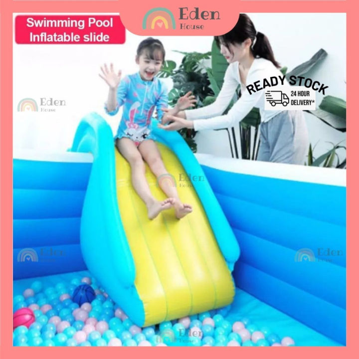Inflatable Outdoor Water Slide Wider Steps Water Park Swimming Pool ...