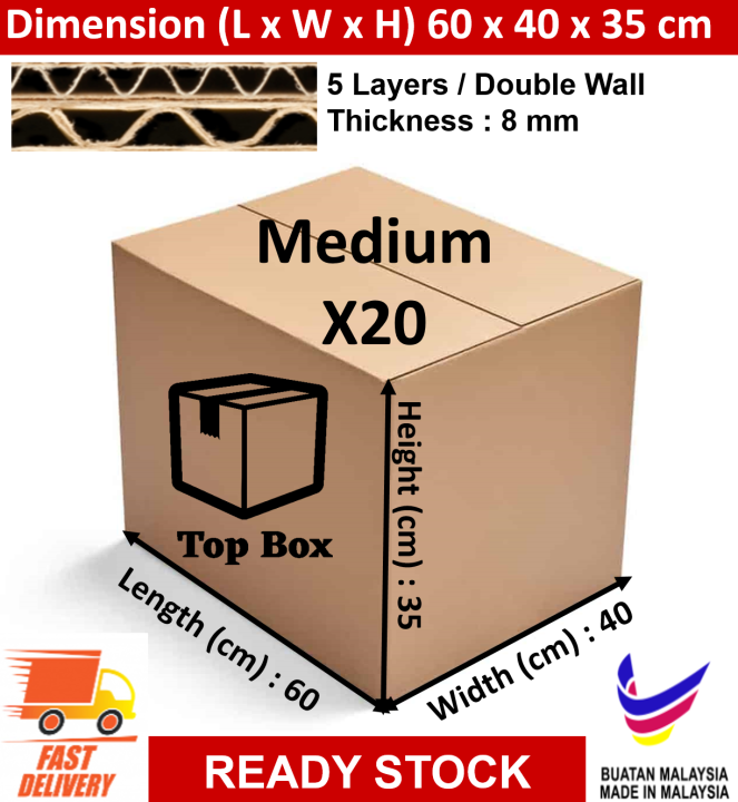 Carton Box Packaging x20 Cardboard / Kotak Simpan Barang (Also used as ...