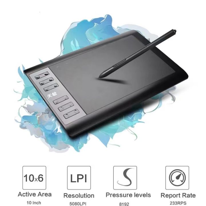 Drawing Pad Grafik Tablet Sketch Pad Wacom Drawing Tablet 10x6 inch Pen ...