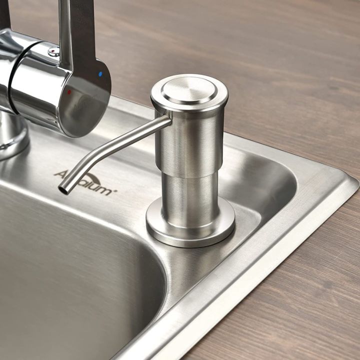 Kitchen Sink Liquid Soap Dispenser Pump Stainless Steel Dishwashing ...
