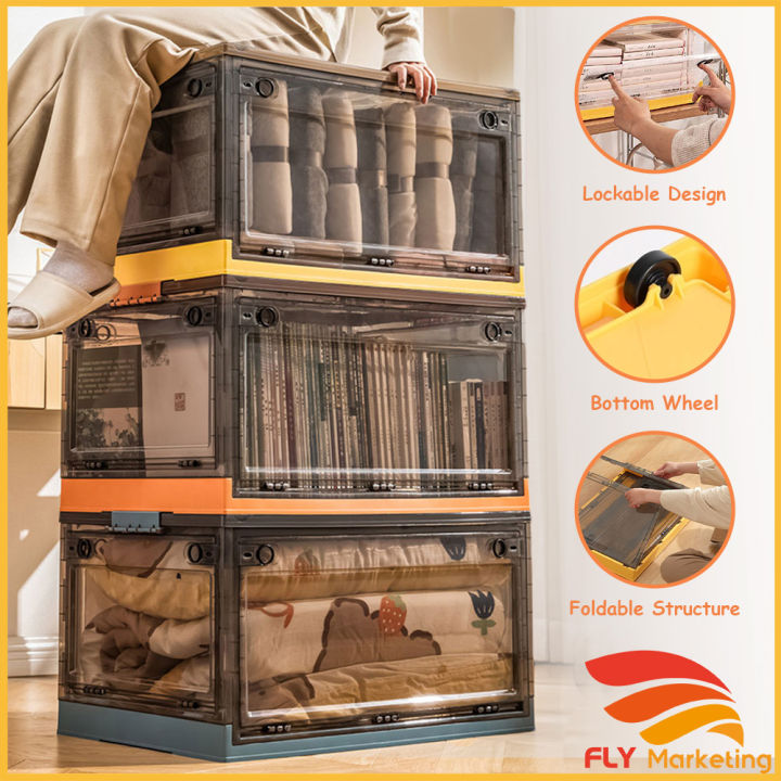 Portable Transparent Storage Box Foldable Storage Cabinet Multipurpose ...
