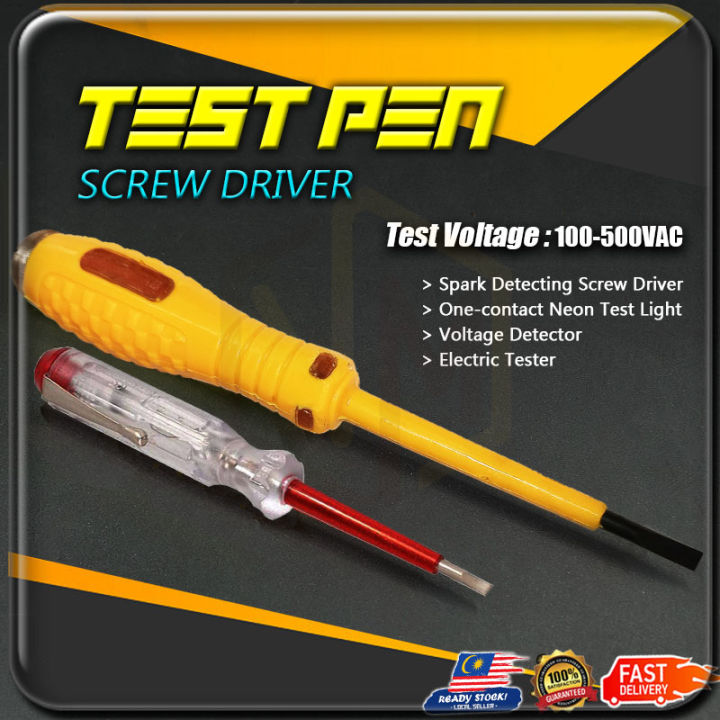 Test Pen Electrical Tester Screwdriver Electric Screw Driver Pen Uji ...